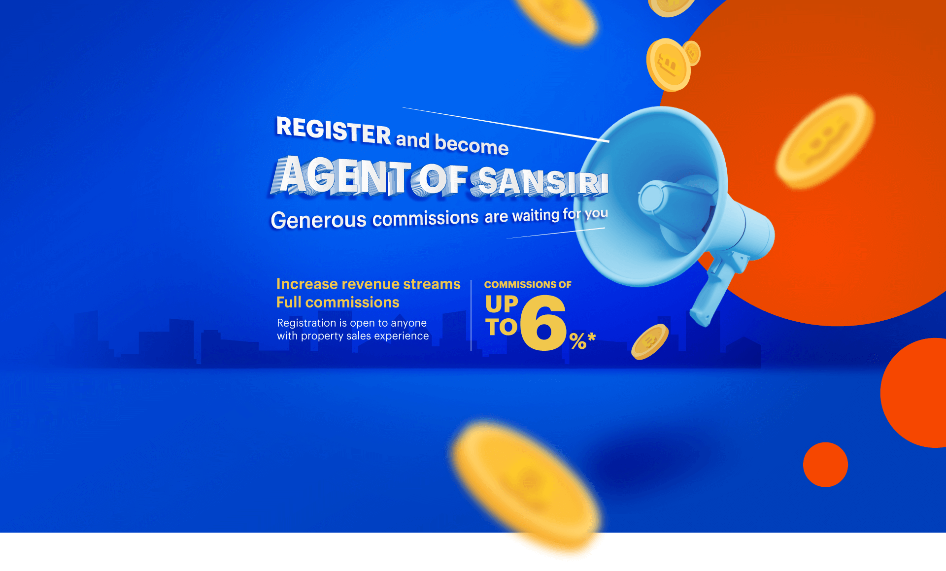 Register and become AGENT of SANSIRI, Commission up to 60% | Sansiri